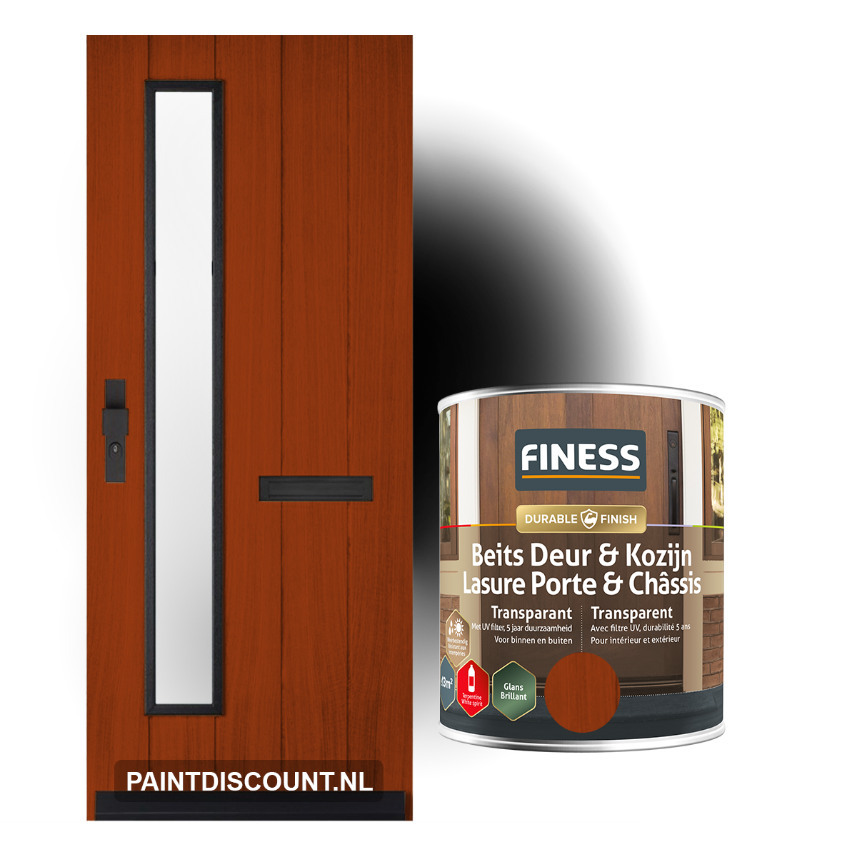 Finess Beits Deur&Kozijn Glans 750ml Mahonie – Paintdiscount.nl